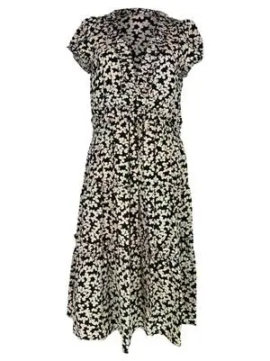 Marc Jacobs Floral-print Tiered Dress - Black