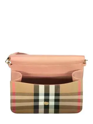Burberry Mackford Check-pattern Leather Shoulder Bag Pink