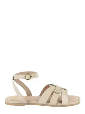 RAG & CO Neutrals Ashton Flat Ankle Strap Sandals By - Beige