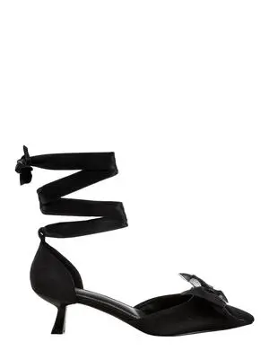 RAG & CO Cadell Bow Detail Satin Sandals In By Rag & Co
