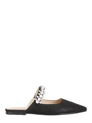 RAG & CO Geode Pearl Embellished Slip On Mules In By - Black