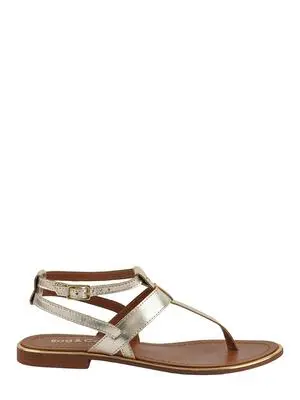 RAG & CO Irene Flat Thong Sandals By - Gold