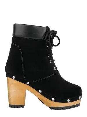RAG & CO Maaya Handcrafted Collared Suede Boot In By - Black