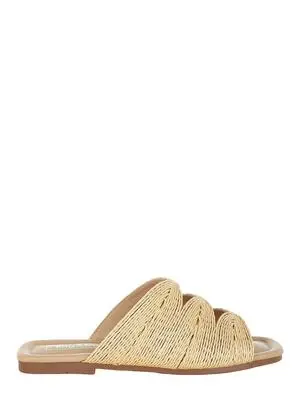 RAG & CO Neutrals Daisy Doe Raffia Square Toe Flats In Beige By Rag & Co