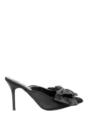 RAG & CO Elisda Embellished Bow High Heel Mules In By - Black
