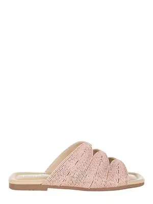 RAG & CO Daisy Doe Raffia Square Toe Flats In Dusty By - Pink