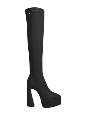 RAG & CO Cyber-punk High Platform Long Boots In By - Black