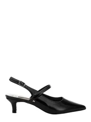 RAG & CO Abloom Kitten Heel Slingback Sandals In By - Black