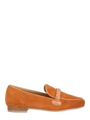 RAG & CO Echo Suede Leather Braided Detail Loafers In Tan By - Brown