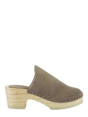RAG & CO Darcie Suede Clogs In Taupe By - Grey