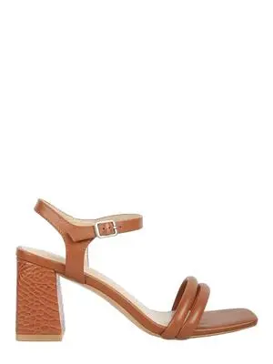 RAG & CO Edyta Ankle Strap Block Heel Sandals In Tan By - Brown