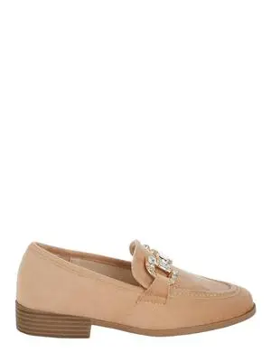 RAG & CO Neutrals Maestro Diamante Embellished Horsebit Loafers In Beige By Rag & Co Beige