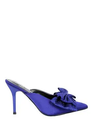 RAG & CO Elisda Embellished Bow High Heel Mules In Blue By Rag & Co Blue