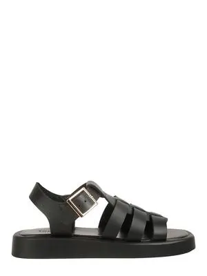 RAG & CO Dacosta Genuine Leather Gladiator Flatform Sandals In Black By Rag & Co