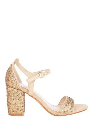 RAG & CO Neutrals Navoli Rhinestones Embellished Sandals In By - Beige