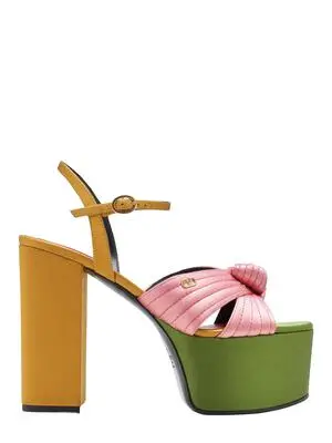 Valentino Garavani Crasher Satin Platform Sandals - Multi
