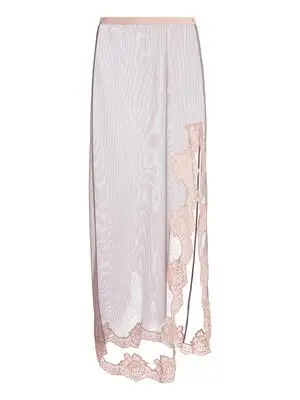 Valentino Garavani Lace-trimmed Tulle Maxi Skirt - Grey