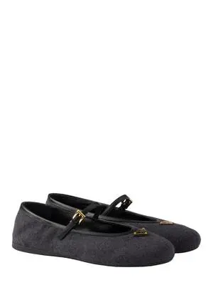 Prada Fabric Ballerinas - Grey