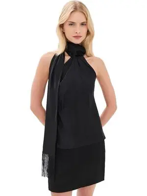 REFORMATION Sabi Silk Top - Black