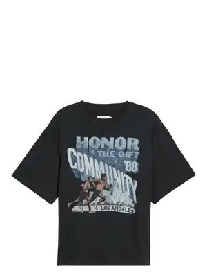 HONOR THE GIFT Community Cotton Graphic T-shirt - Black