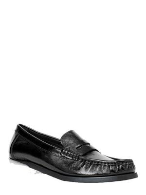 Aquatalia Tabitha Water Repellent Penny Loafer - Black Naplak