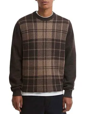 Barbour Mineral Tartan Crewneck Sweater - Peat