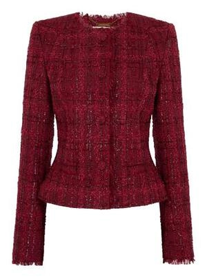 REALLY WILD CLOTHING Audrey Boucle Jacket Wine