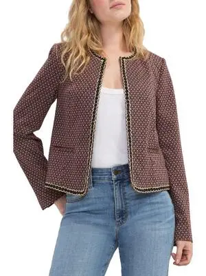 LIVERPOOL Gold Trim Jacquard Jacket - Dk Oxbld Multi