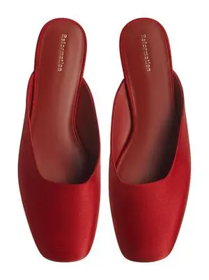 REFORMATION Inez Flat Mule Textile Red