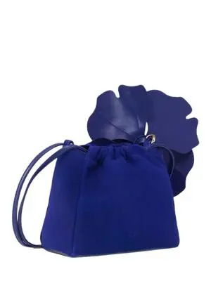 Pinko Floral-detail Love Birds Clutch Bag - Blue