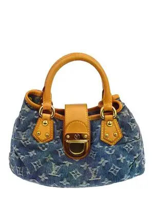 LOUIS VUITTON 2005 Monogram Denim Pleaty Tote Bag - Blue