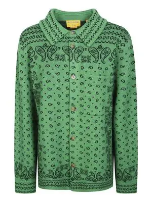 Guest In Residence Wild Rag Work Shirt In 100% Cashmere - Verde