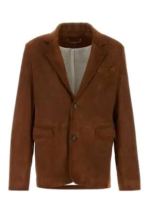 GOLDEN GOOSE Robyn Suede Leather Blazer - Brown