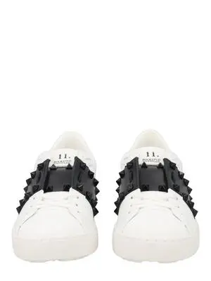 Valentino Garavani Rockstud Untitled Leather Sneaker With Studded Detail For - White