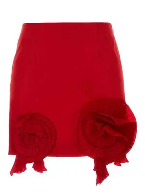 Blumarine Blumarine Red Taffeta Mini Skirt Red