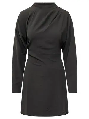 GANNI Cady Crepe Dress - Black
