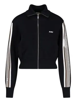 AUTRY Cropped Zip-up Track Jacket - Black