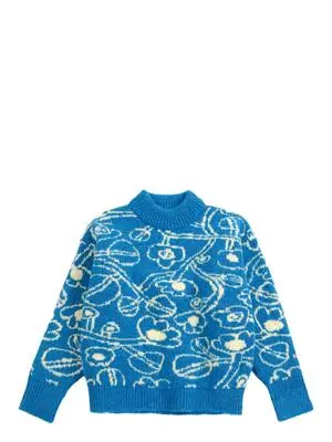 BOBO CHOSES Sketchy Flowers All-over Jacquard Jumper - Blue
