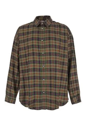 Acne Studios Multicolored Patchwork Long-sleeve Button-down Shirt With Classic Collar - Multicolor