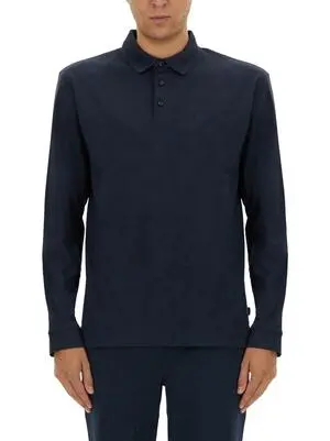 BOSS Boss Men's Regular Fit Long Sleeve Polo Shirt Blue