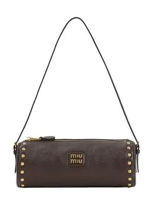 Miu Miu Miu Miu Mini Goat Leather Pouch Handbag Brown