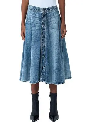 DIESEL® Diesel Women De-Annet-Fsh Midi Skirt Blue
