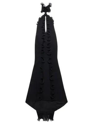 TOM FORD Silk Crepe Ruffle Maxi Dress - Black