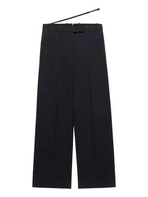 TOM FORD Virgin Wool Belted Trousers - Black