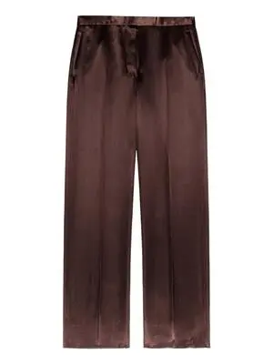 TOM FORD Silk Satin Wide-leg Trousers - Brown