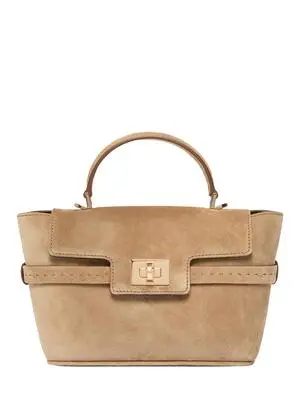 Max Mara Mini Suede Margaux Top-handle Bag - Beige