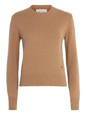 AMI Paris Cashmere-wool De Coeur Sweater - Brown