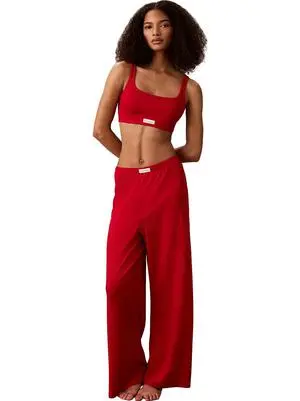 Calvin Klein Classic Comfort Cozy Waffle Pants Tango Red