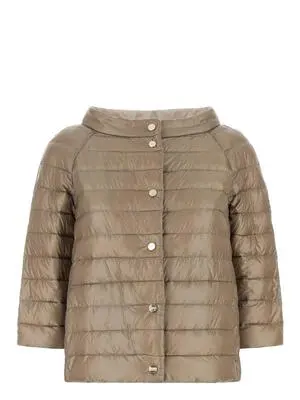 Herno Cappuccino Nylon Reversible Down Jacket - Brown