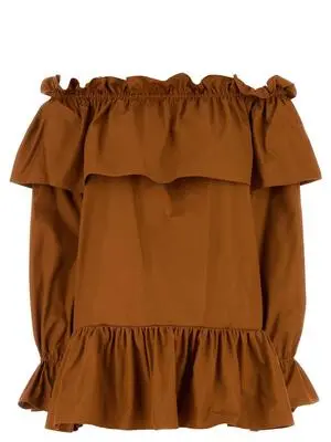 Saint Laurent Caramel Twill Mini Dress - Brown
